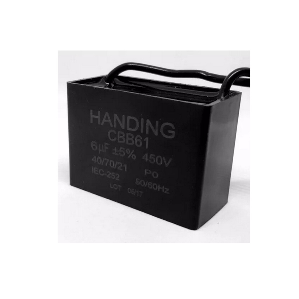 Capacitor De Ventilador Cbb61 6uf X 450v Retangular ##novo## | Shopee ...