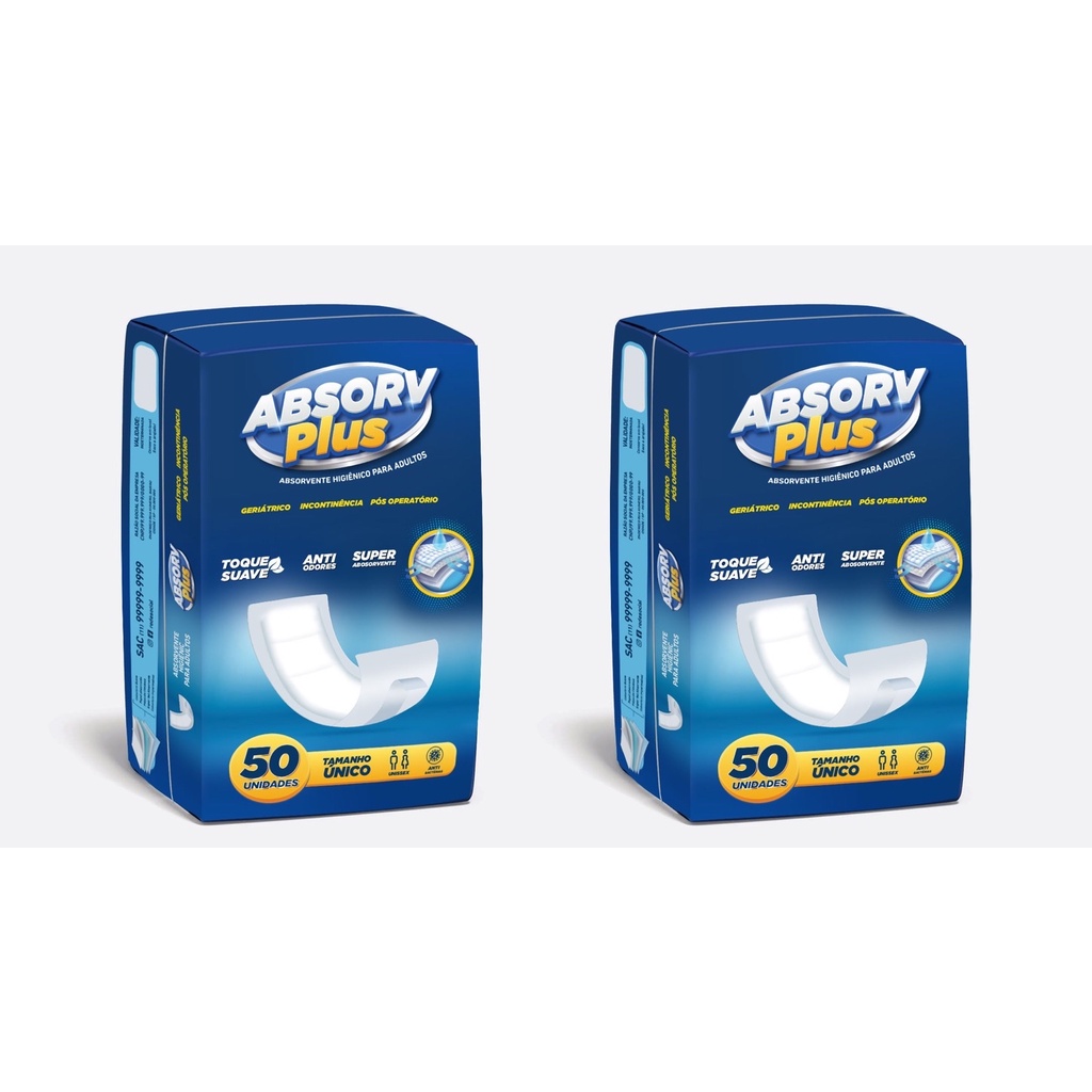 Kit absorvente Geriátrico (pós parto) Absorv Plus Tamanho Único - 100 ...