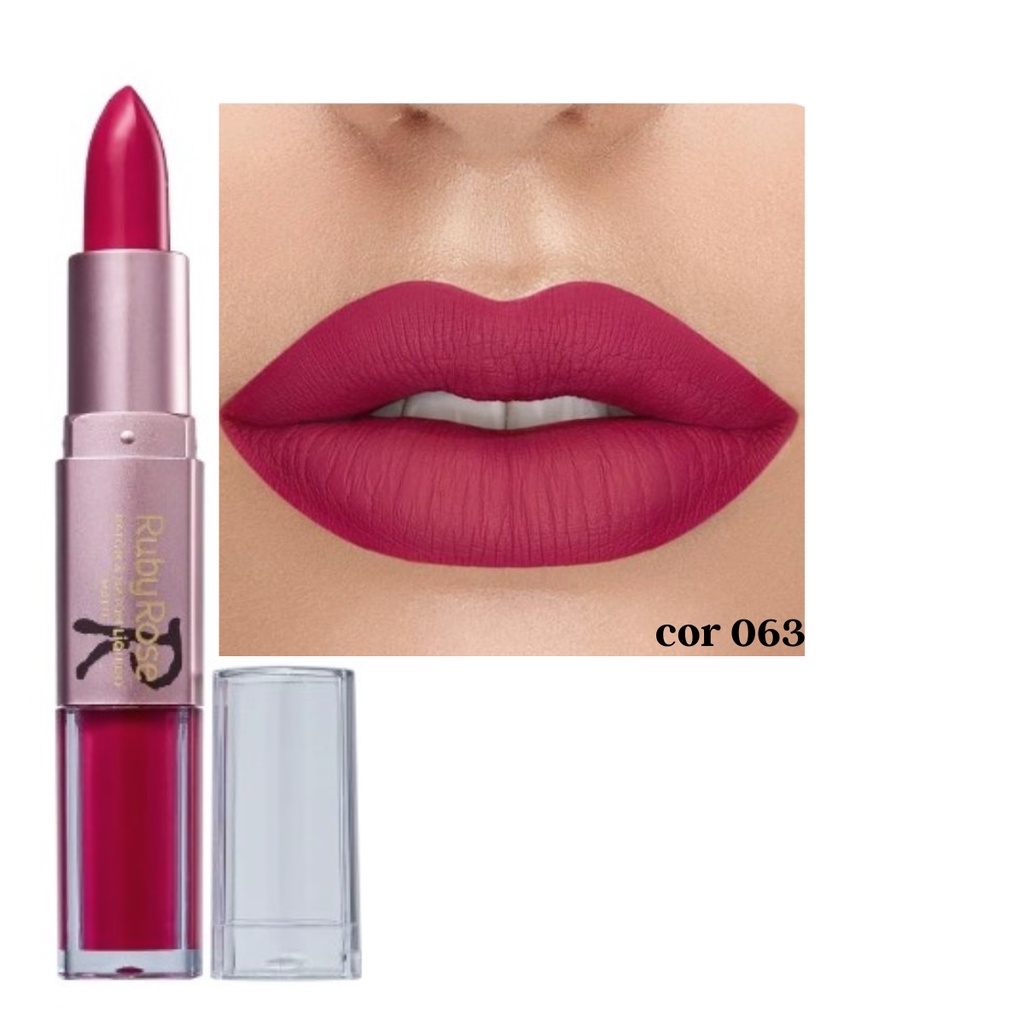 Batom Ruby Rose 2 em 1 Matte HB 8606M | Shopee Brasil