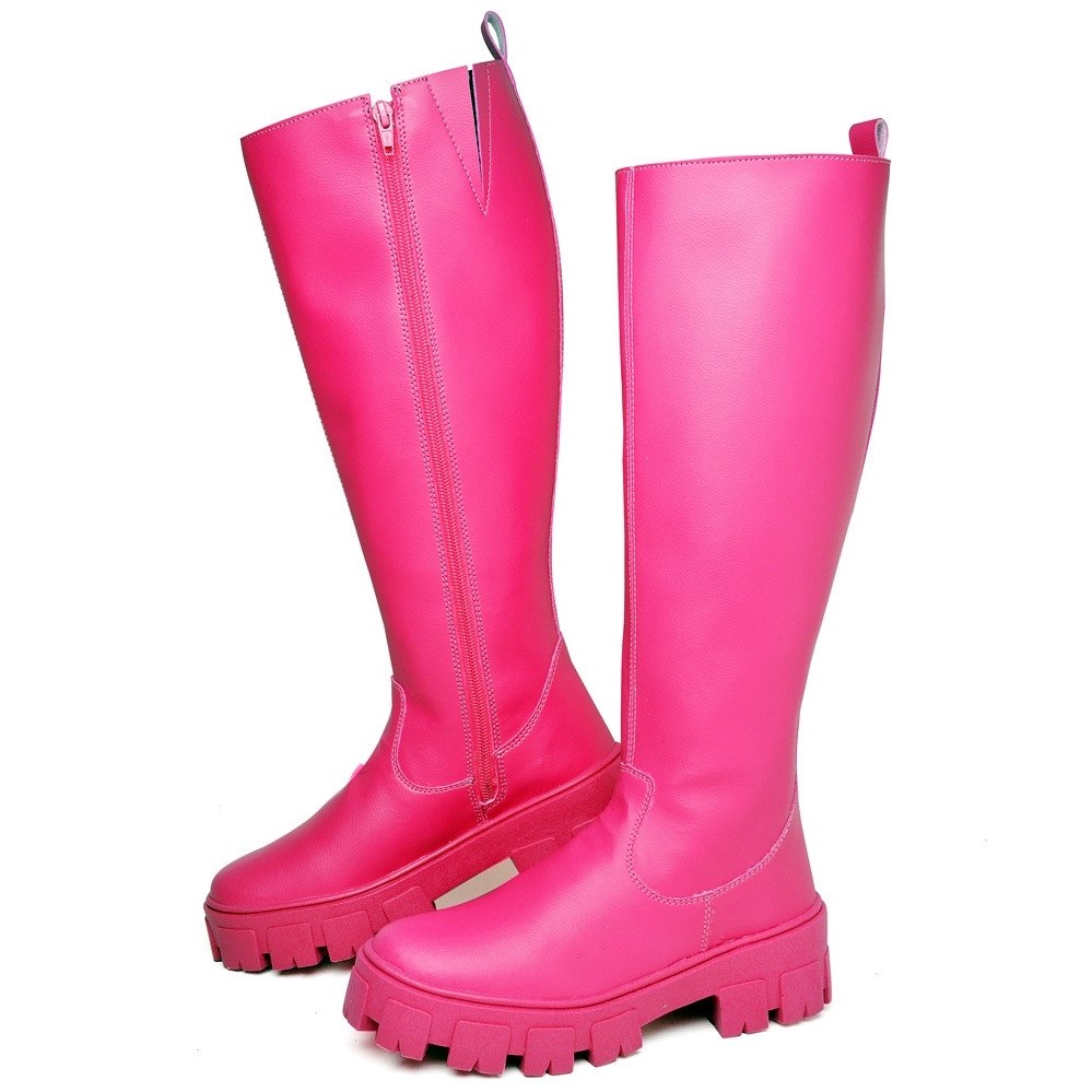 Bota Galocha Dubuy Feminino Cano Alto Rosa 1810FG | Shopee Brasil