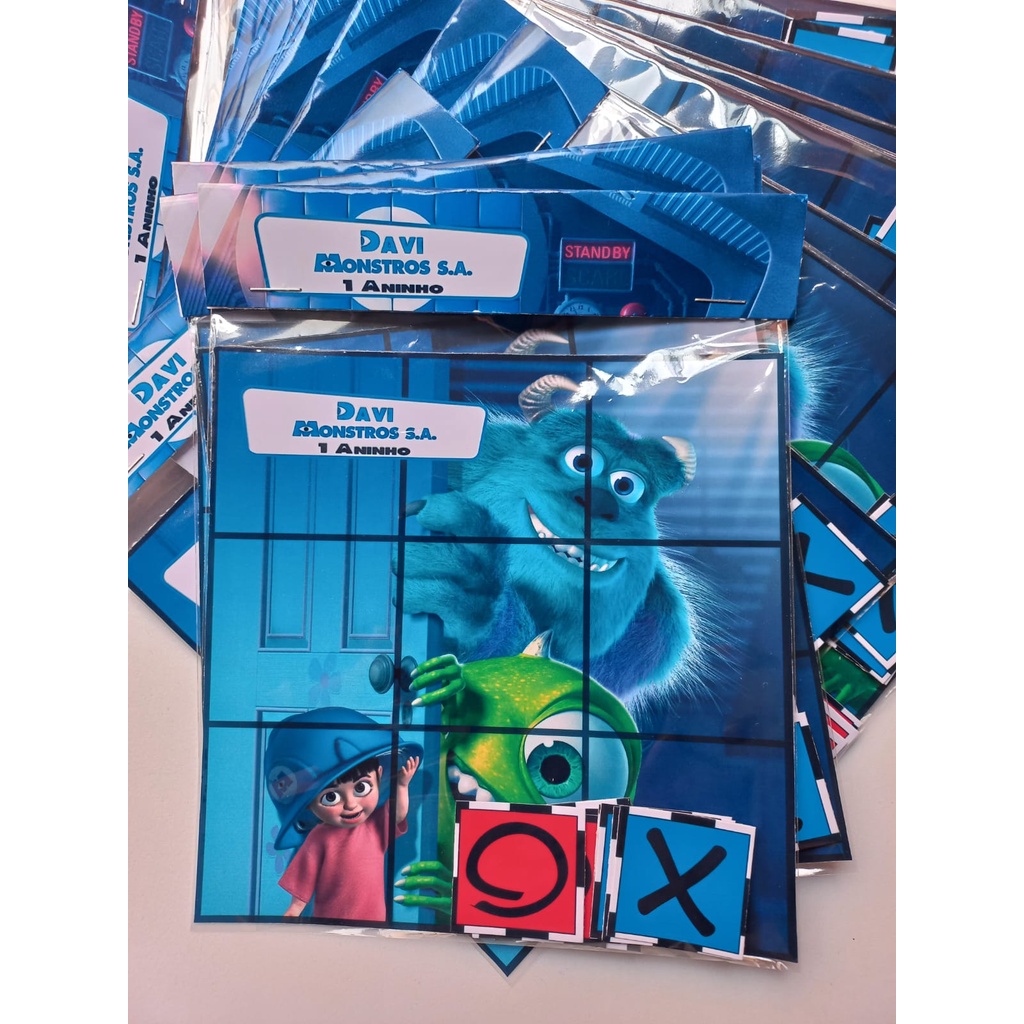 KIT Jogo da Velha Monstros S.A. 14x14 cm Personalizado em Papel ...