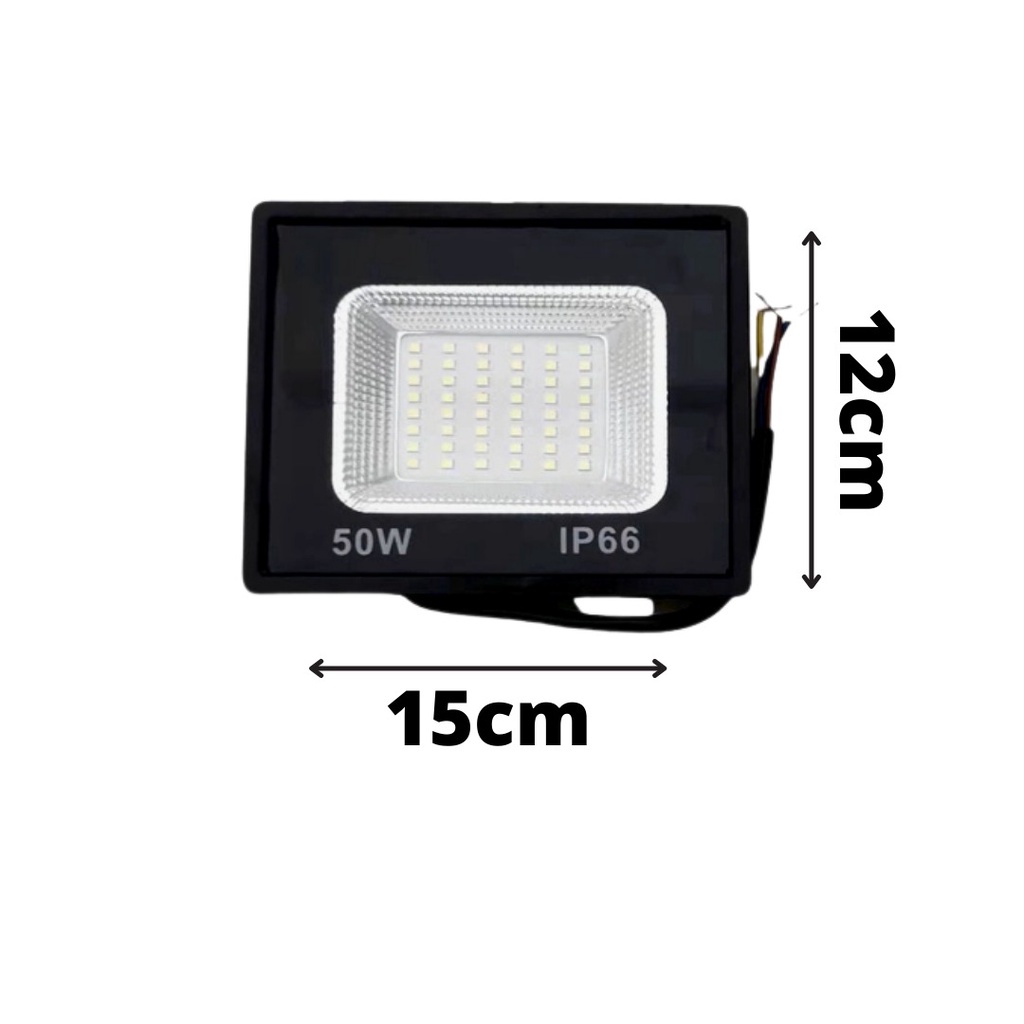 Kit 2 Refletor Led 50w Bivolt Holofote Prova D'água Ip66 Branco Frio - Faz a Boa!