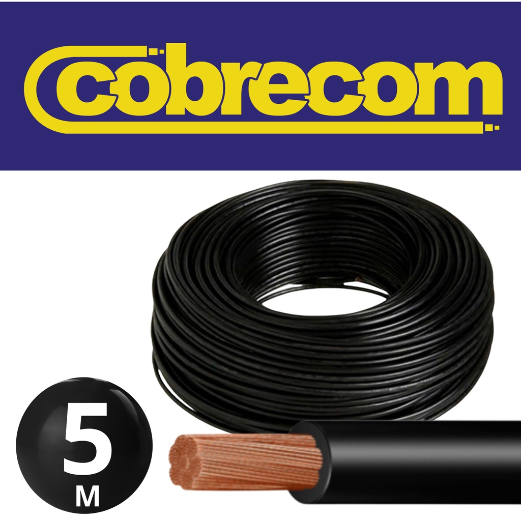 Cabo Flexivel de 25mm Fio Preto Com 5 Metros | Shopee Brasil