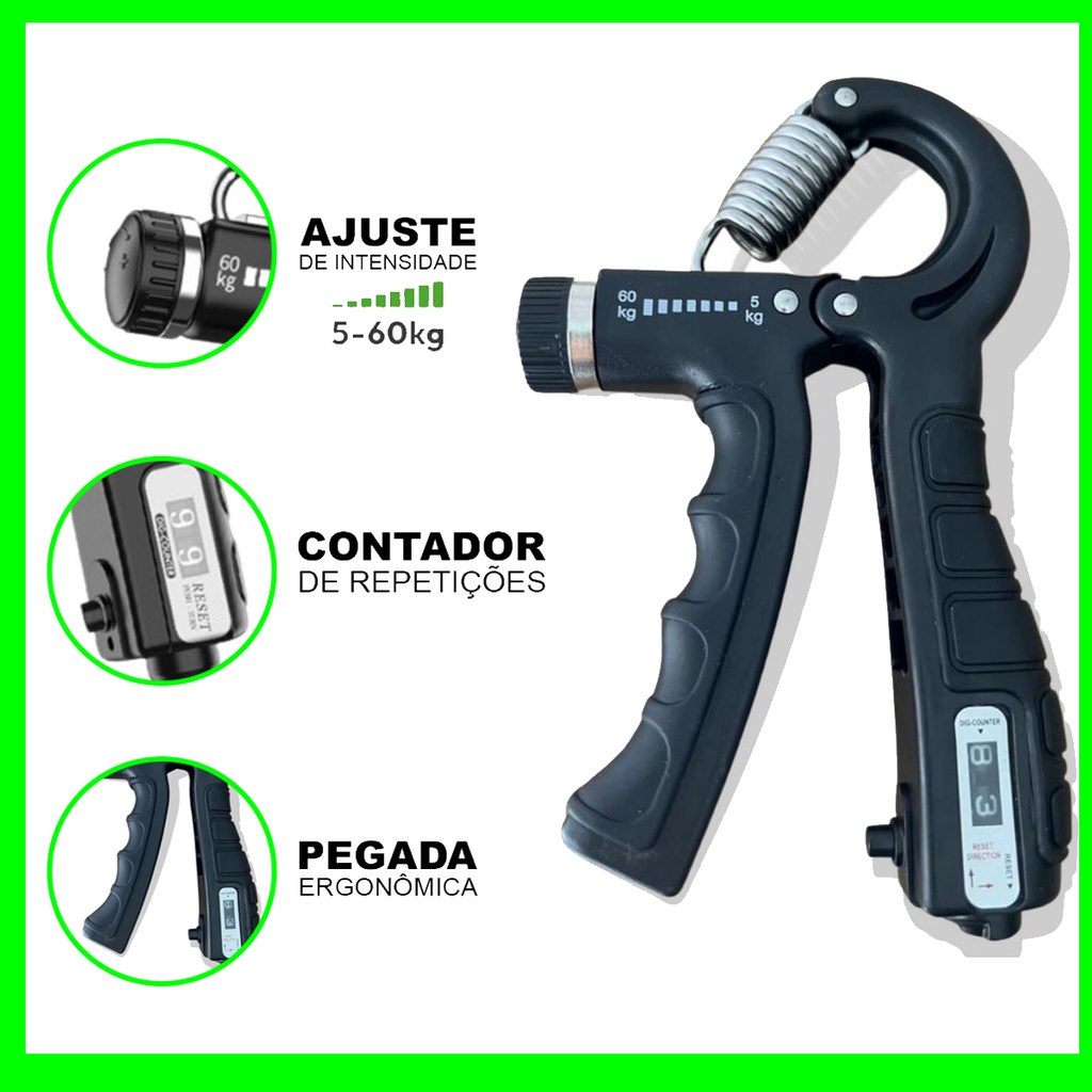 Hand Grip Ante Braço Punho Ajuste Peso Até 60 Kg Com Contador | Shopee ...