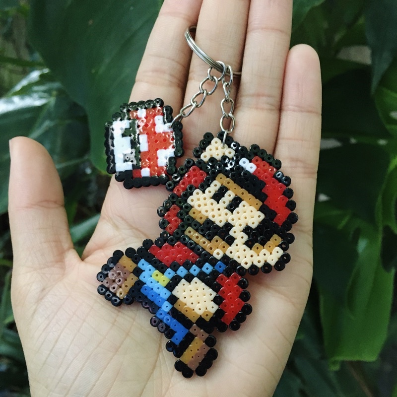 Chaveiro Ima Mario Bros Pixel Art Perler Beads Hama Beads Chaveiro