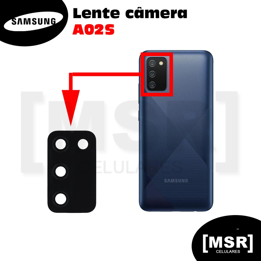 Lente da câmera celular SAMSUNG modelo A02S | Shopee Brasil