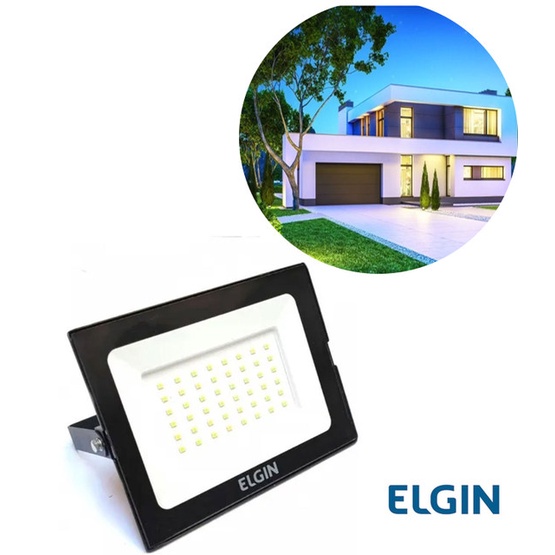 Projetor Refletor Led 50w Elgin (Branco Frio - 6500k) | Shopee Brasil