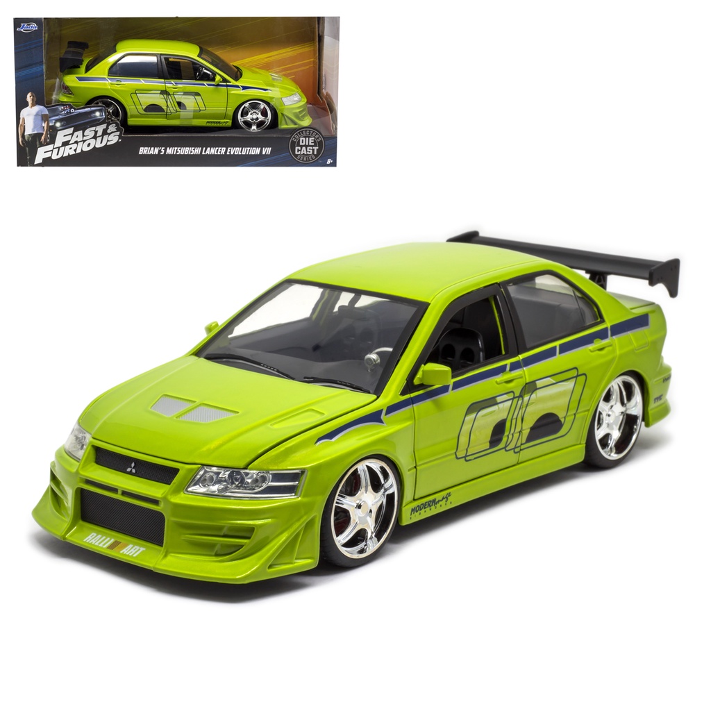 Miniatura Mitsubishi Lancer Evolution VII Brian Velozes e Furiosos 1/24 ...