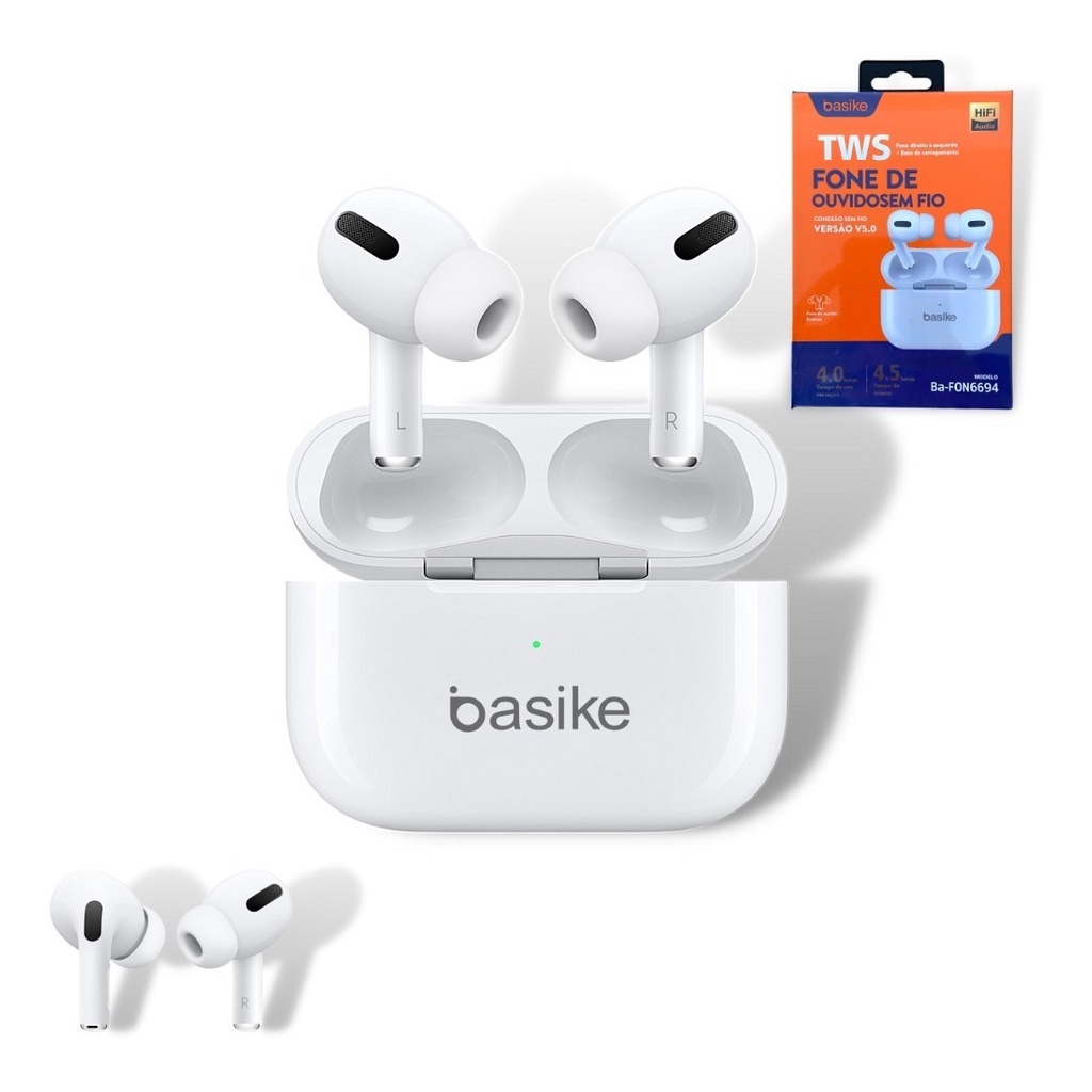 FONE DE OUVIDO SEM FIO BASIKE BLUETOOTH 5.0 COM TOUCH TWS BA-FON6694 ...