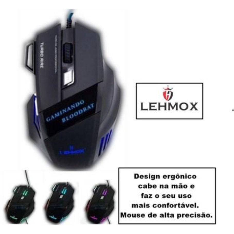 Mouse Gamer Led RGB Lehmox X7 | Shopee Brasil