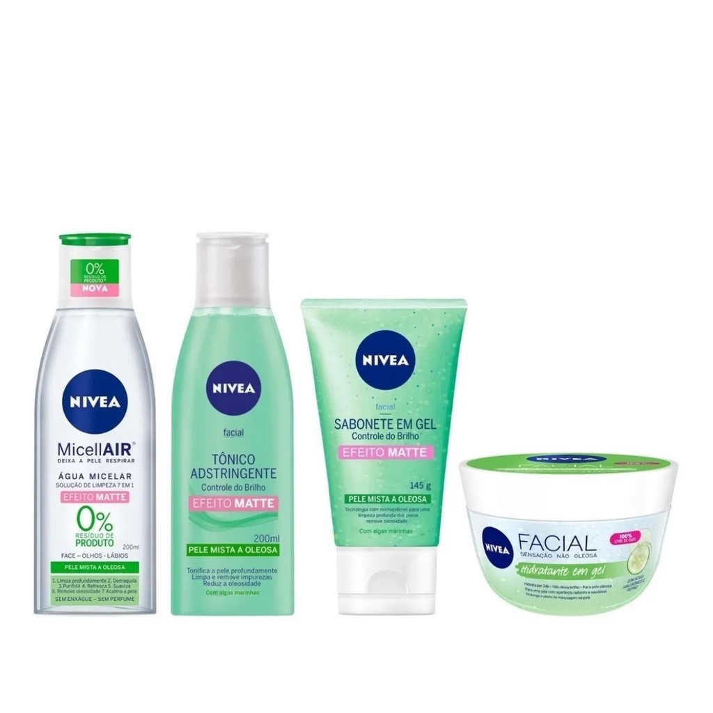 Kit Nivea Efeito Matte Controle De Brilho + Hidratante Gel | Shopee Brasil