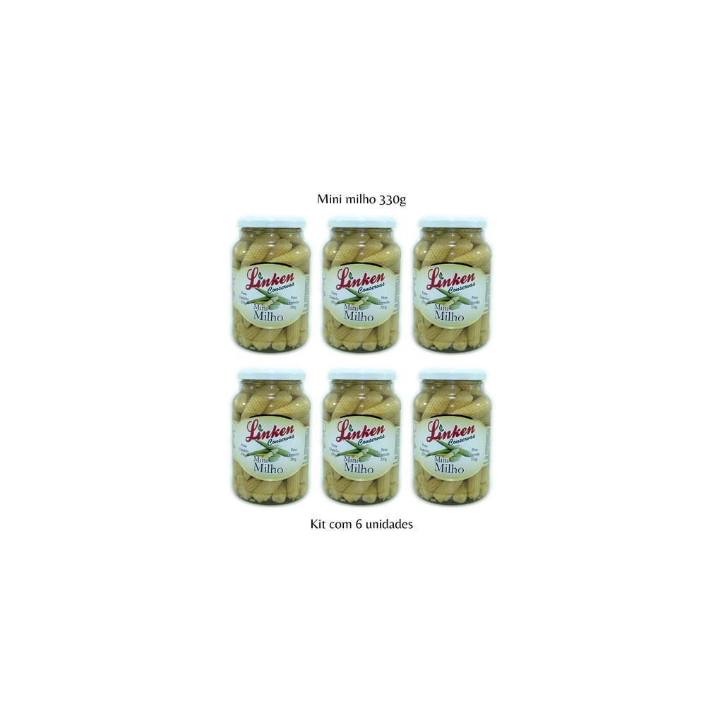 Conservas De Mini Milho 330g Kit Com 6 Unidades | Shopee Brasil