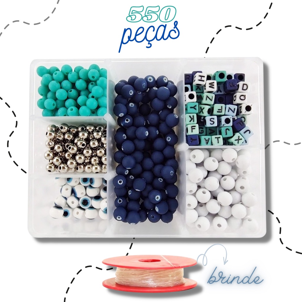 Kit Miçanga Infantil Para Pulseira Menino Menina Missangas Ideias ...
