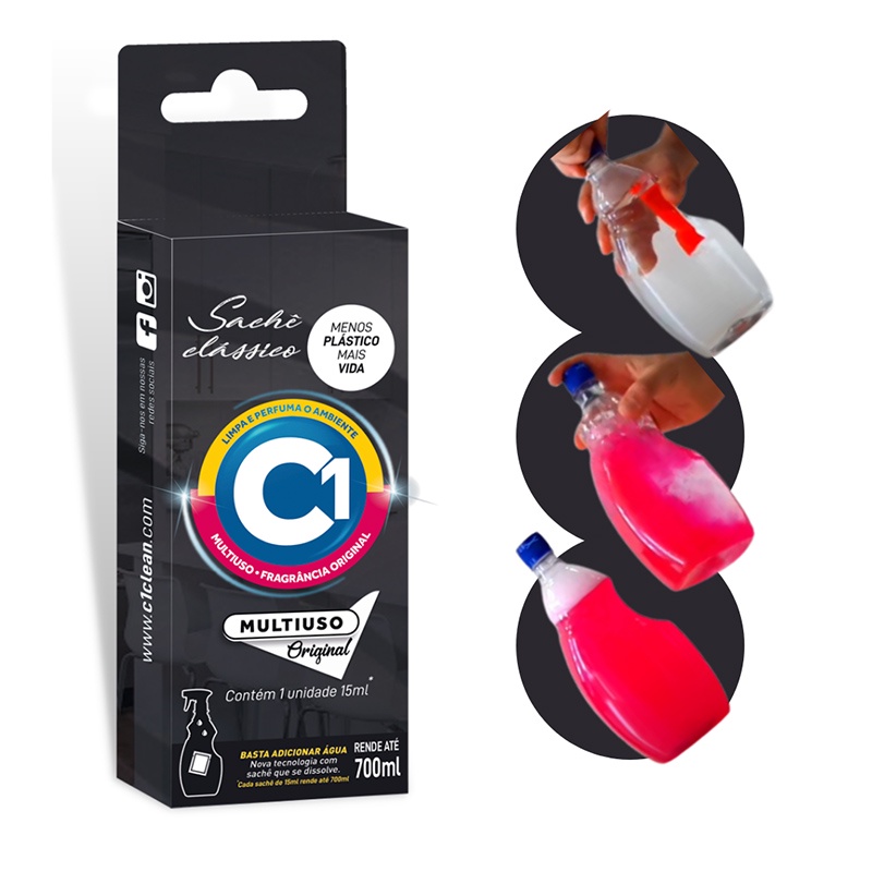 Sachê Multiuso Para Limpeza Pesada Original C1 Clean | Shopee Brasil