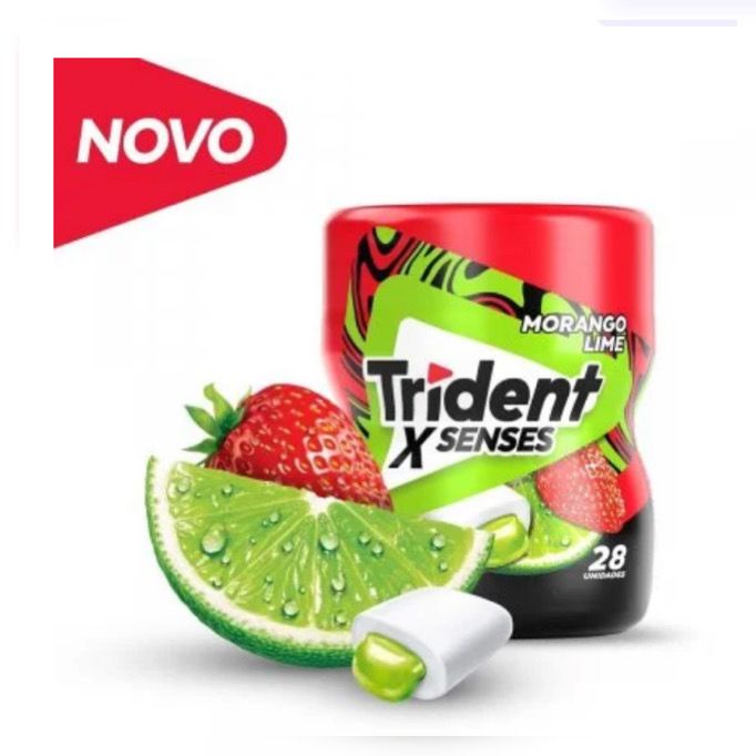 Trident Garrafa X Senses Sabores Morango Lime | Shopee Brasil