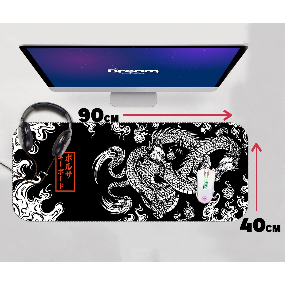 Mouse Pad Dragão Chinês gamer 90x40 70x30 grande gigante | Shopee Brasil