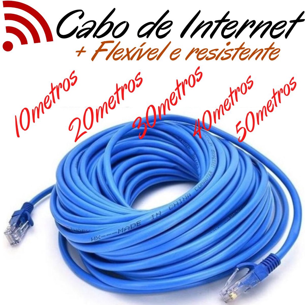 Cabo de rede com conector rj45 pronto para uso interno ou externo ...