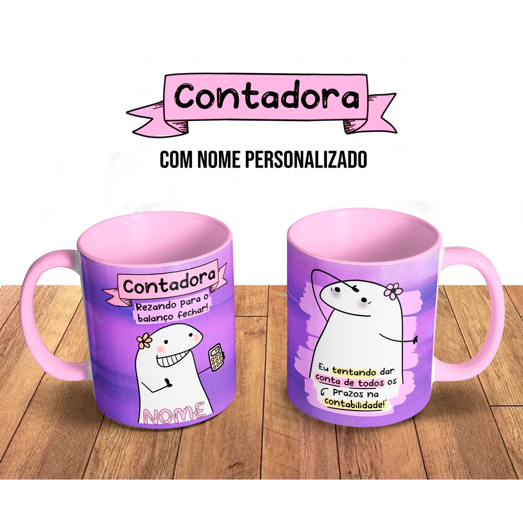 Caneca Profissão Contadora Flork com Nome | Shopee Brasil