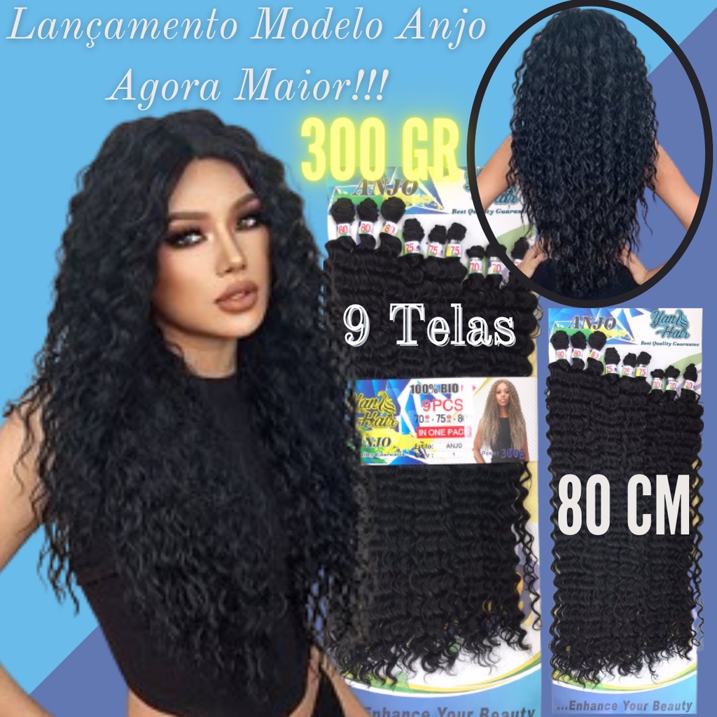 Cabelo Orgânico Cacheado Modelo Anjo Weng 70cm 270gr 8 Telas | Shopee ...