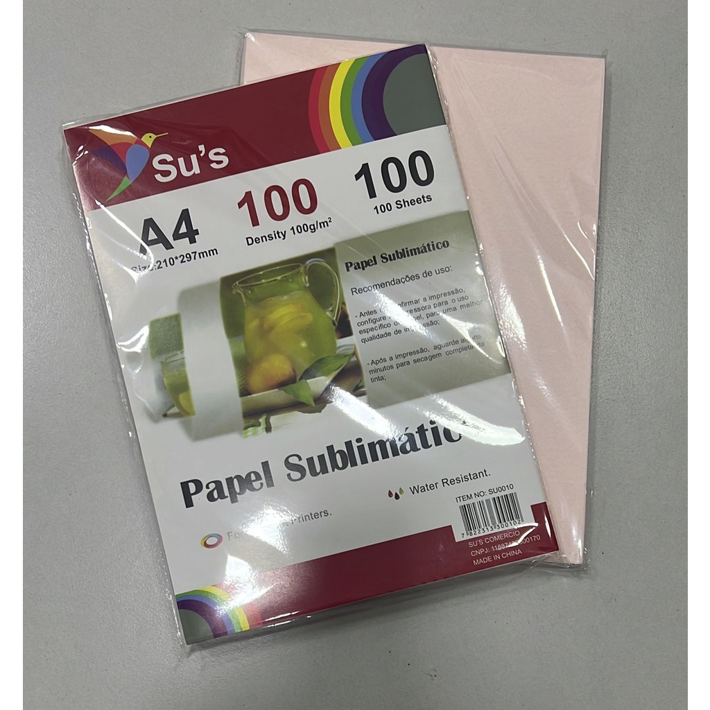 Papel Sublimático SU'S PAPER PREMIUM Fundo Rosa A4 100folhas Secagem ...