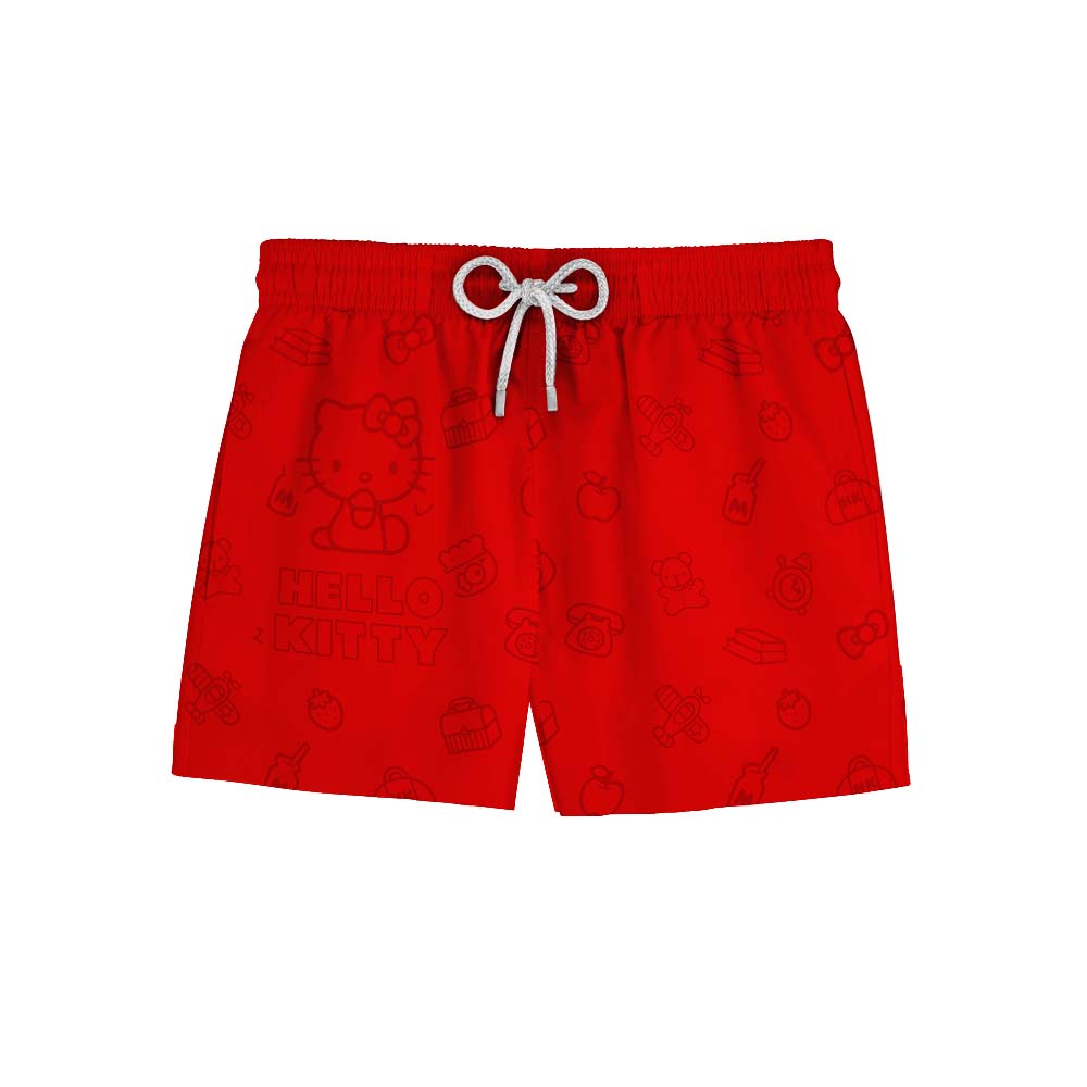 Short Praia Bermuda Mauricinho Hello Kitty Fineline Gatinha Masculino ...