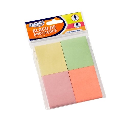 KIT 3 EMBALAGEM COM 4 Blocos Auto adesivos TIPO POST IT 38x51 mm ...