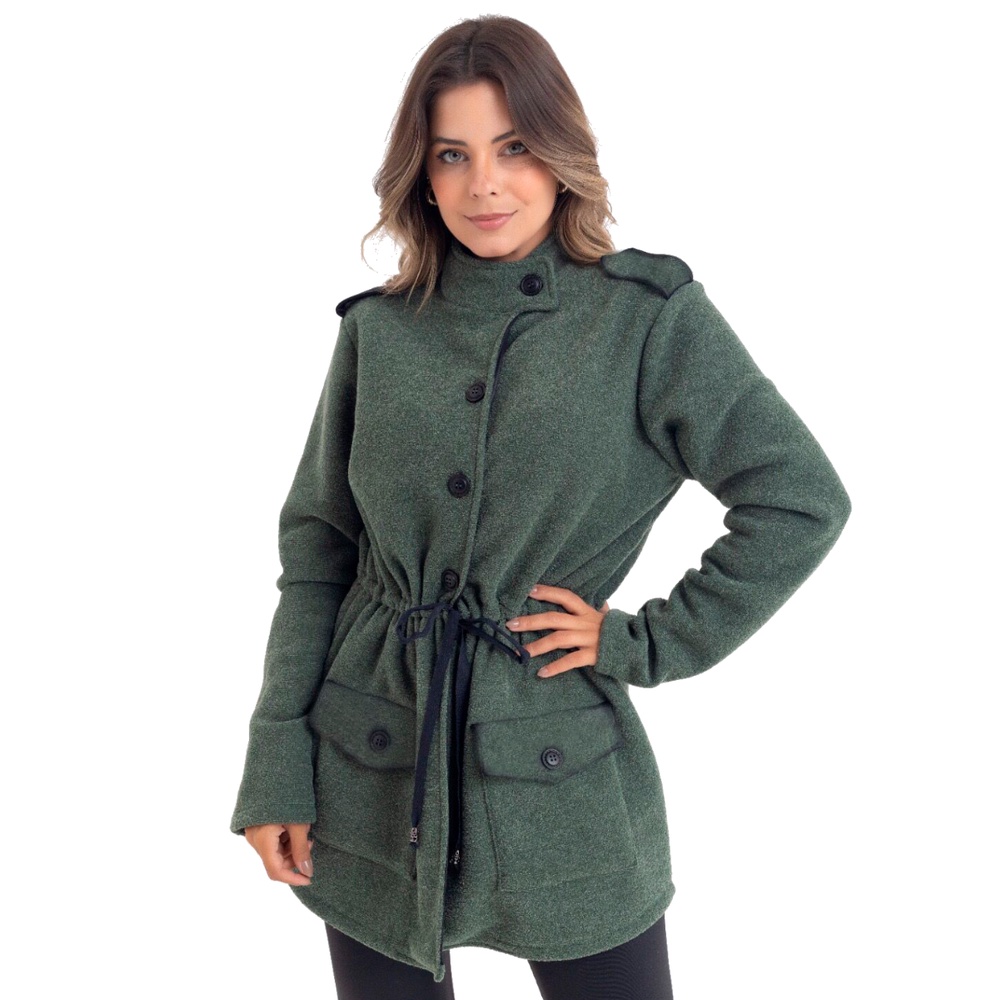 Casaco Feminino Inverno Jaqueta Feminina Casaco Teddy Parka Soft 2273 ...