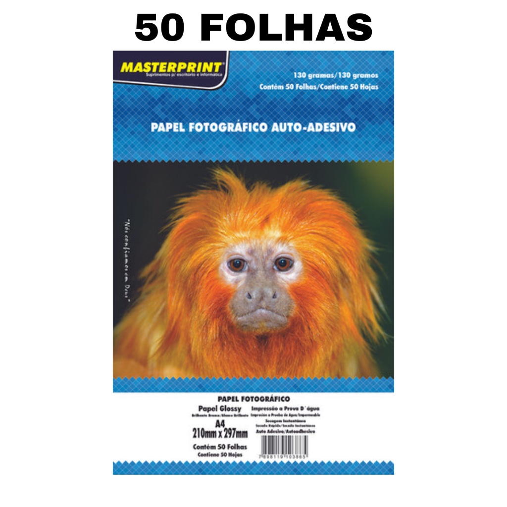 Papel Fotografico Adesivo Masterprint Brilhoso 130g A4 Foto Glossy de ...