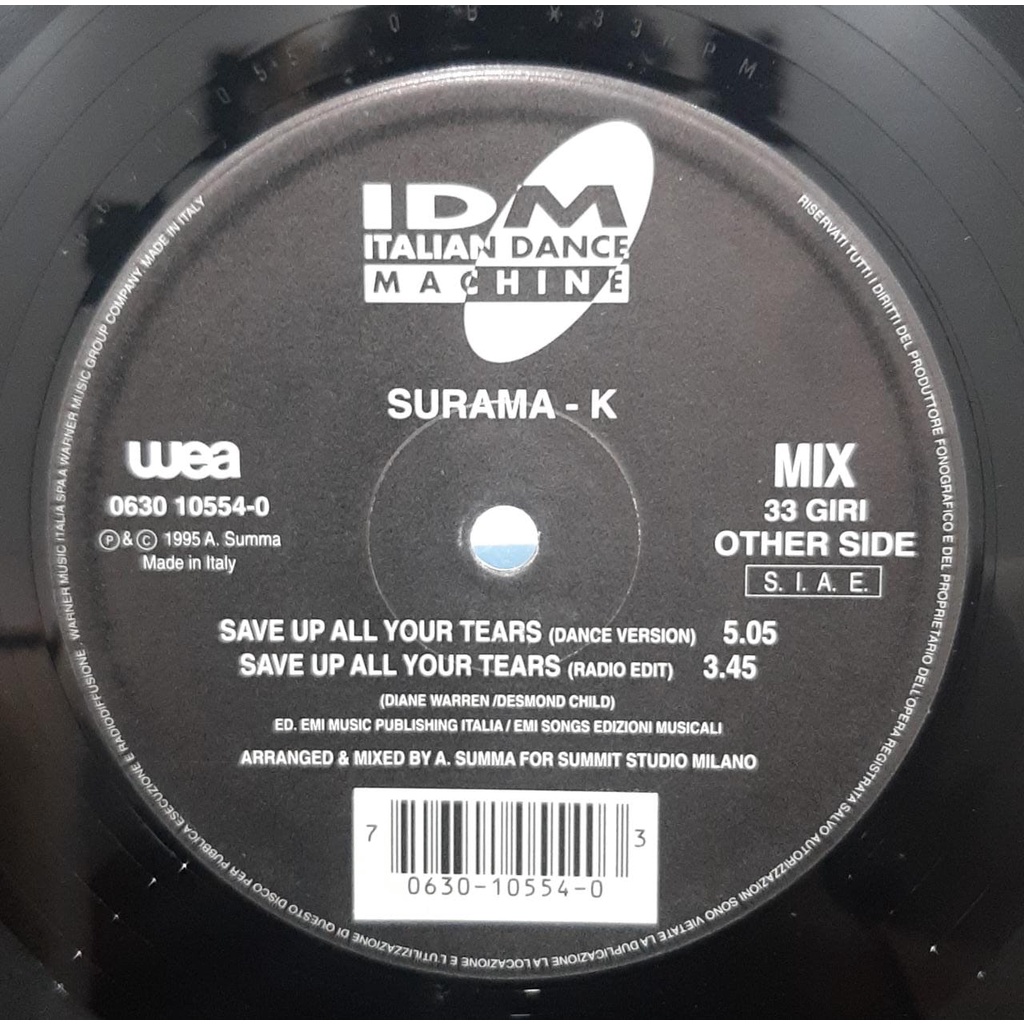 Disco de Vinil LP Surama-K Save up all your tears (importado) | Shopee ...