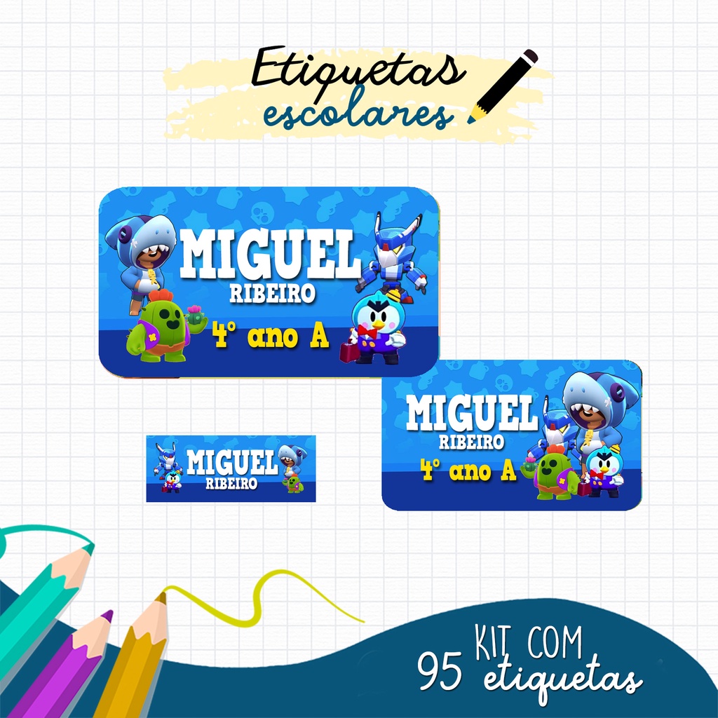 Etiqueta Escolar Personalizada Braw Stars | Shopee Brasil