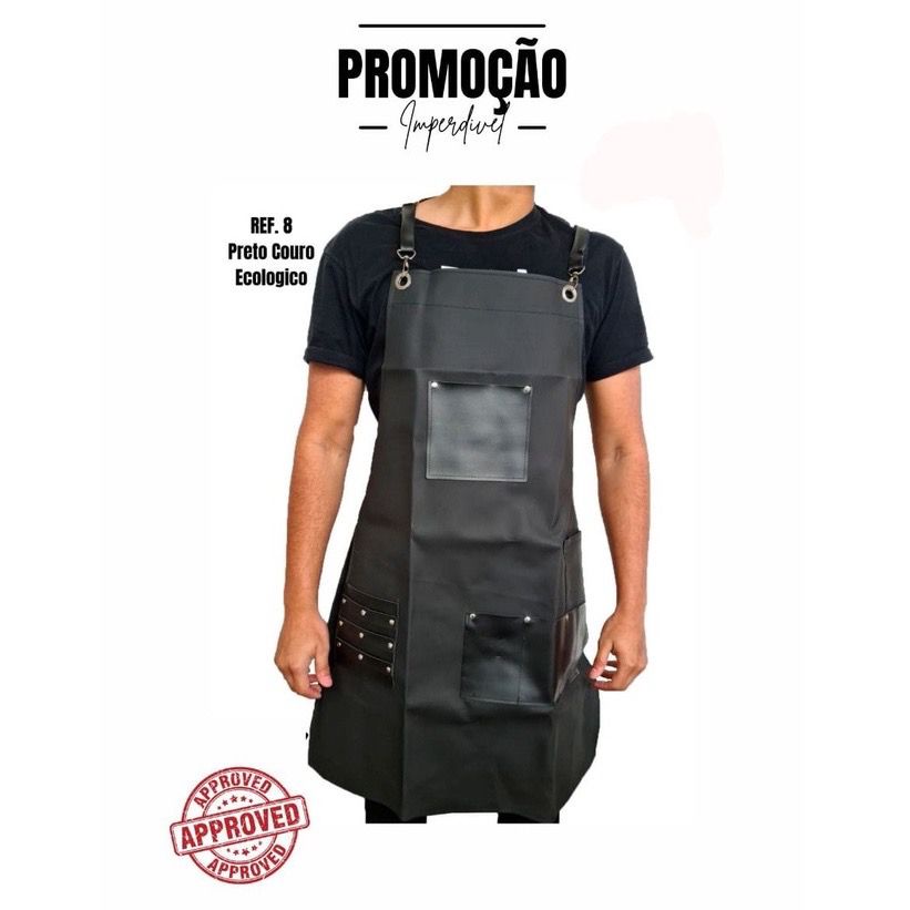 Avental De Couro Para Barbeiro Cabeleireiro Preto Marrom Barber ...