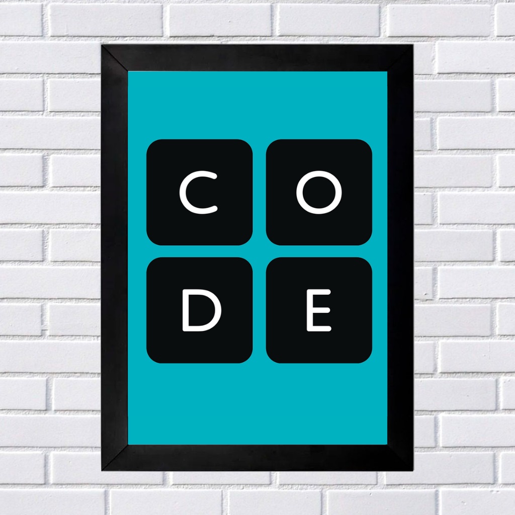 Quadro Decorativo Programação/CODE- Moldura e Acetato | Shopee Brasil