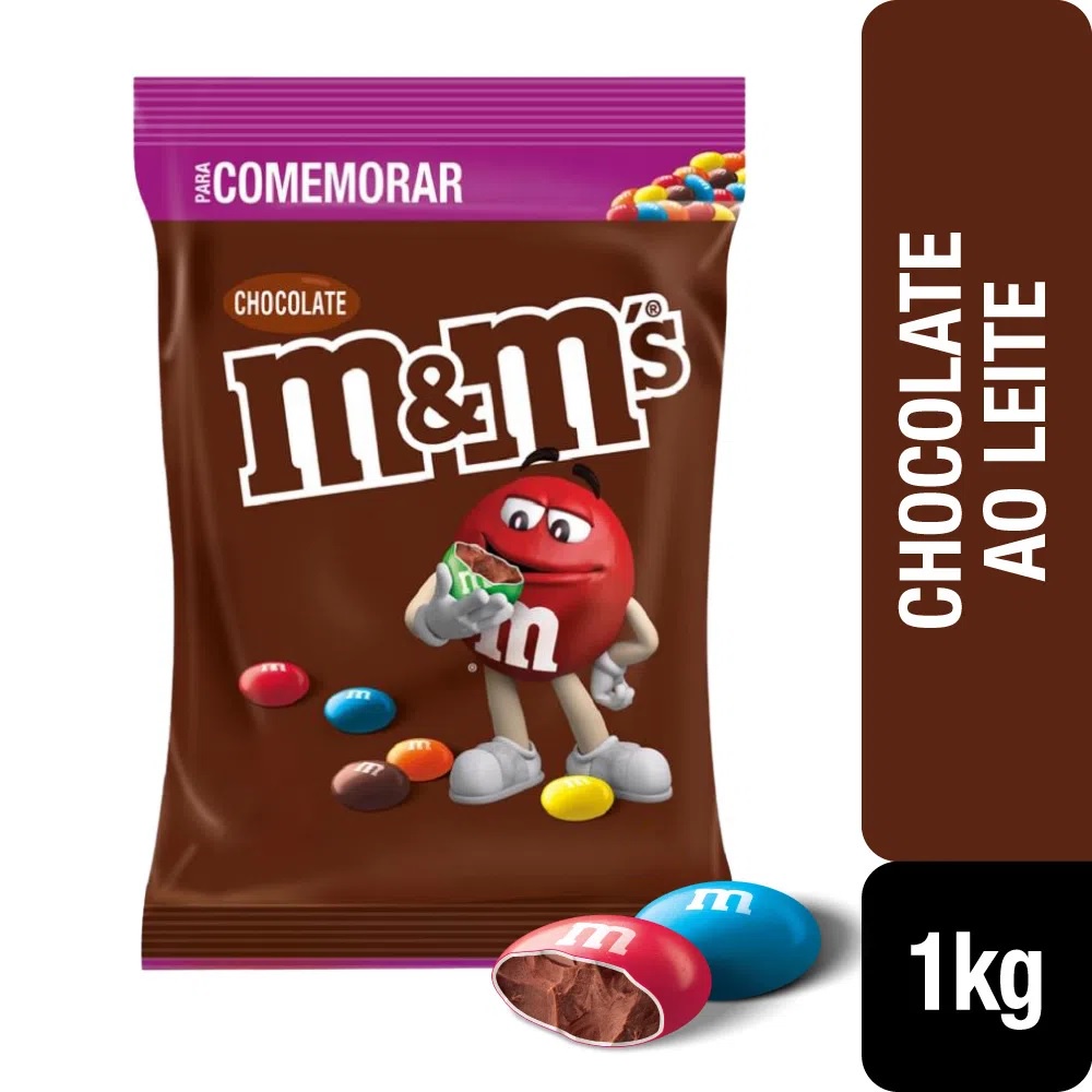 M&M's Confeito Chocolate ao Leite 1kg Amendoim Crispy MM's MMs | Shopee ...
