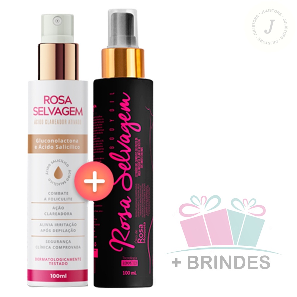 Kit Rosa Selvagem Clareador 100ml + Rosa Selvagem Ácido Ativado 100ml ...