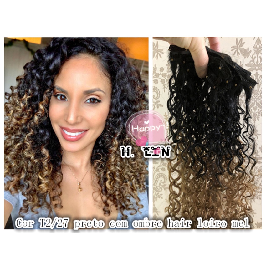 7 kits T2/27 C - cabelo tic tac cacheado afro crespo Preto com ombre ...