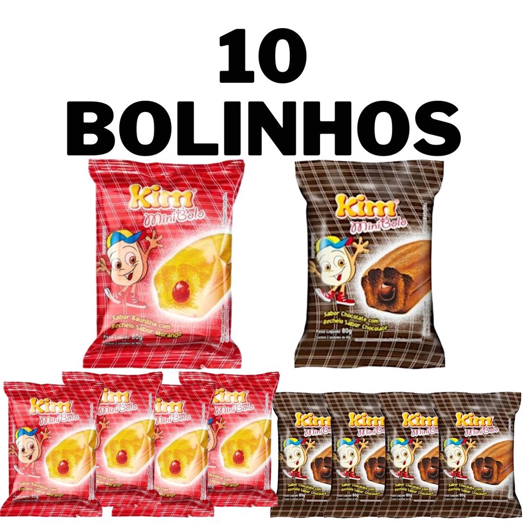 Kit Mini Bolo Kim Com 10 unid - Kit Recreio Escolar, Kit Café Da Manhã ...