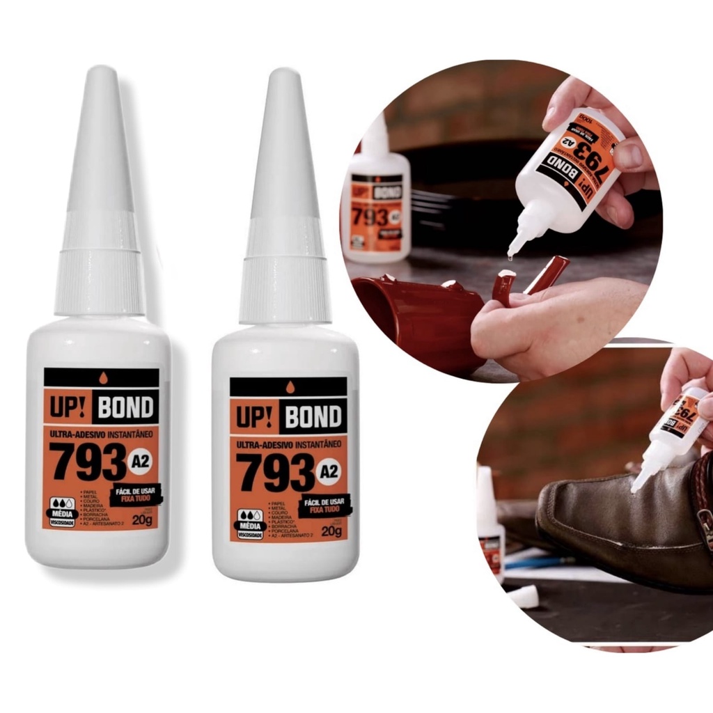 COLA UP BOND 20G ULTRA ADESIVO COLA INSTANTANEO 2 UNIDADES MÉDIA ...