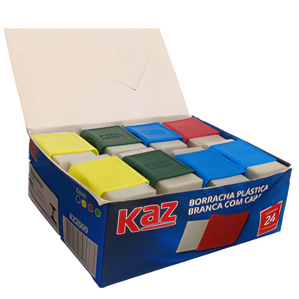 Borracha Plastica Escolar Com Capa Kaz | Shopee Brasil