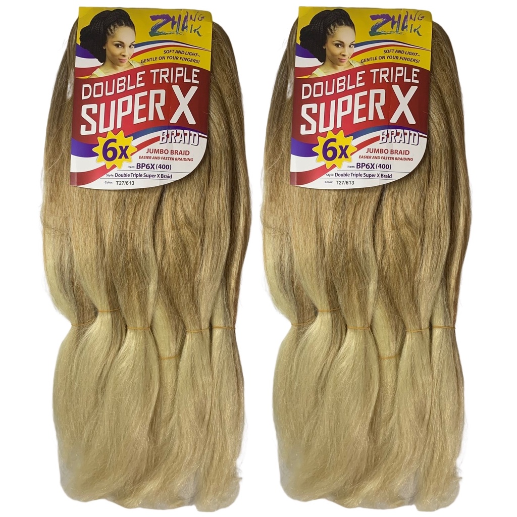 kit com 2 Cabelo Jumbo Cor T27/613 Mel Claro Com Loiro Jumbão SUPER X ...