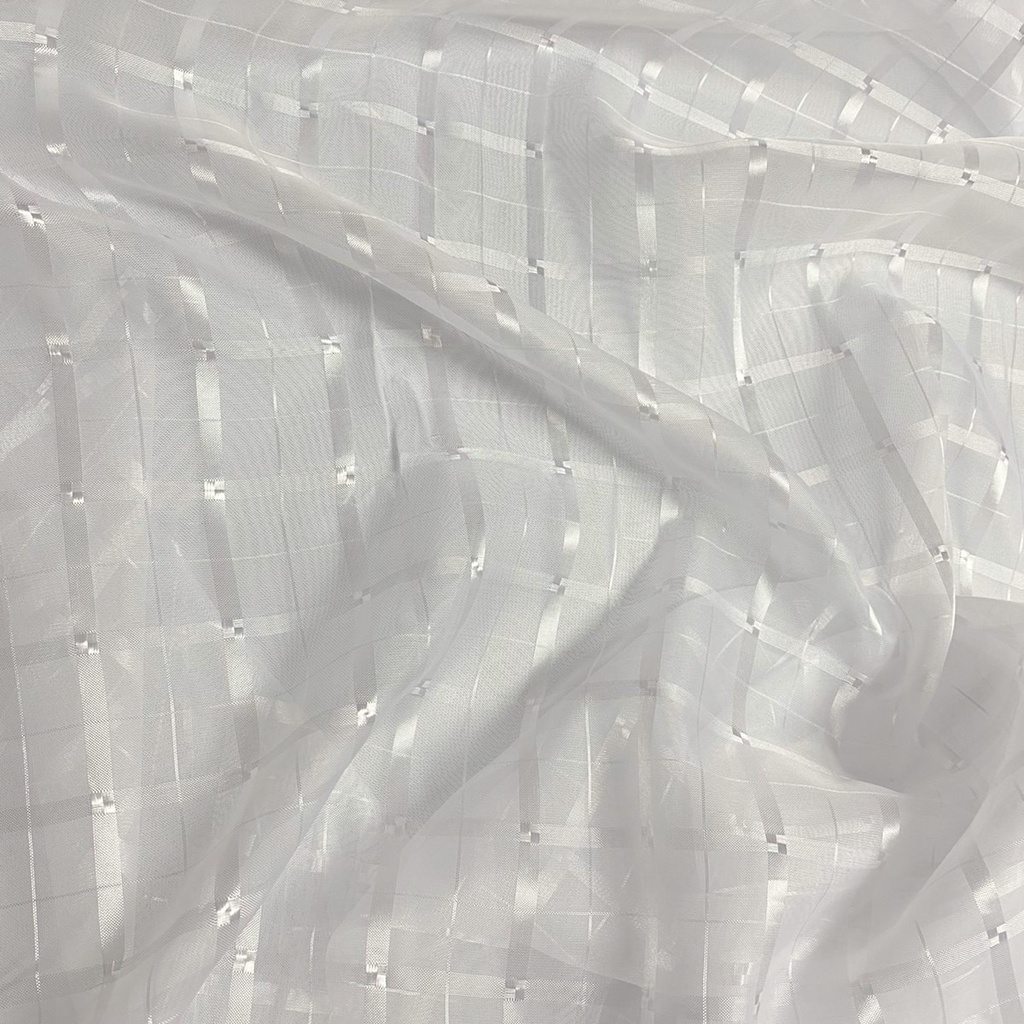 Tecido Voal Voil Xadrez Quadriculado Branco - 3m largura Para Cortina E ...