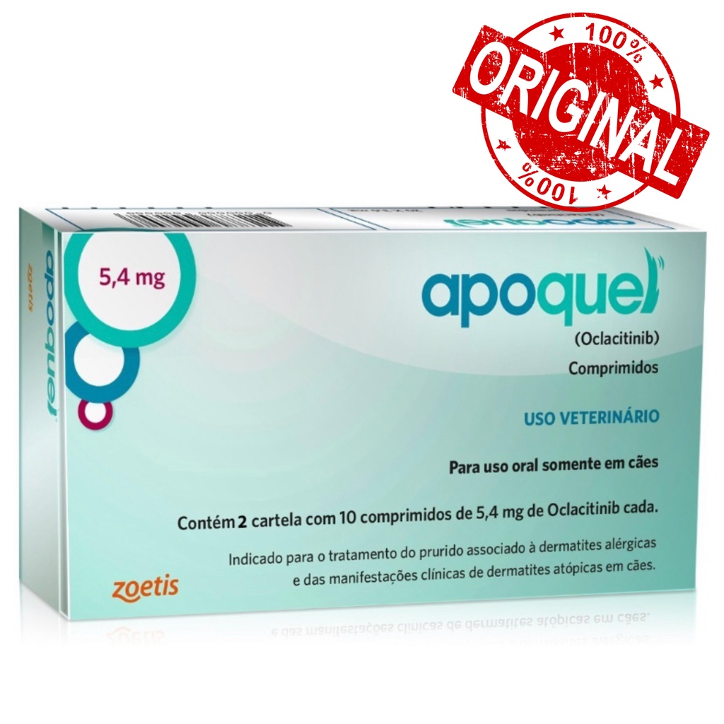Apoquel 5,4 Mg - 20 Comprimidos - Zoetis Para Cães | Shopee Brasil