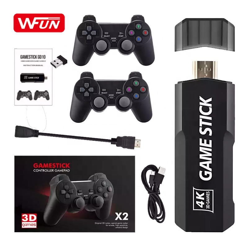 Game Stick GD10 3D de 15 Mil a 40 Mil Jogos Cartão 32GB/64GB/128GB + 2 ...
