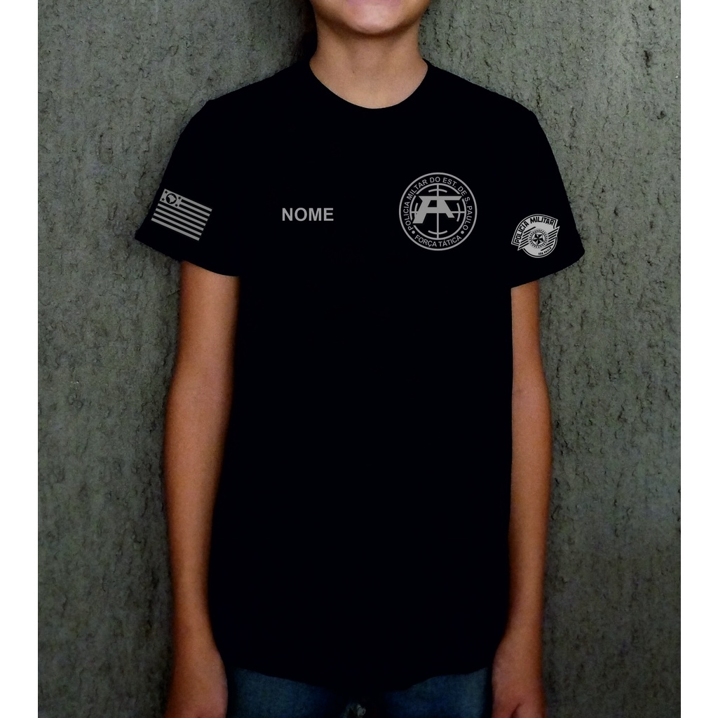 Camiseta Força Tatica Infantil personalizada nome | Shopee Brasil