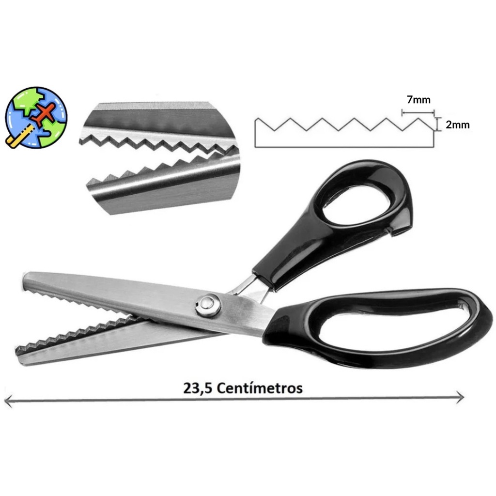 TESOURA DE PICOTAR PROFISSIONAL LANMAX PARA ARTESANATO, ARTES, ESCOLAR ...