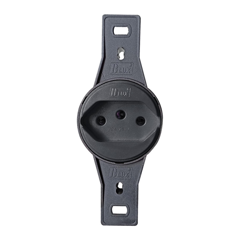 10 Tomada Elétrica de Embutir Redonda 2P+T 10A Cor Preta - Blux ...