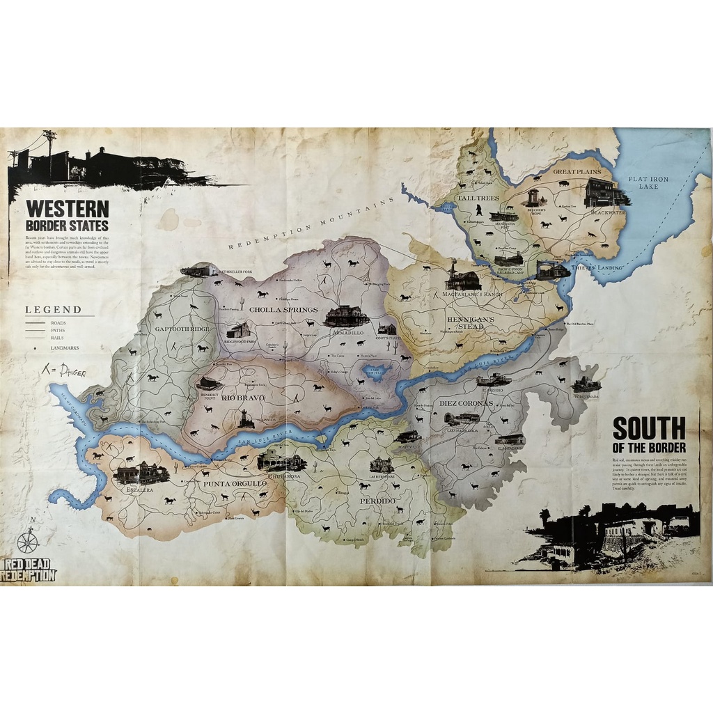 Mapa Red Dead Redemption Undead Nightmare | Shopee Brasil