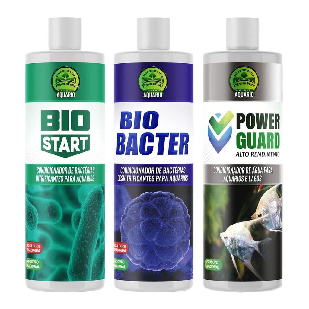 Kit Powerfert Bio Start + Biobacter + Powerguard 100ml Cada | Shopee Brasil