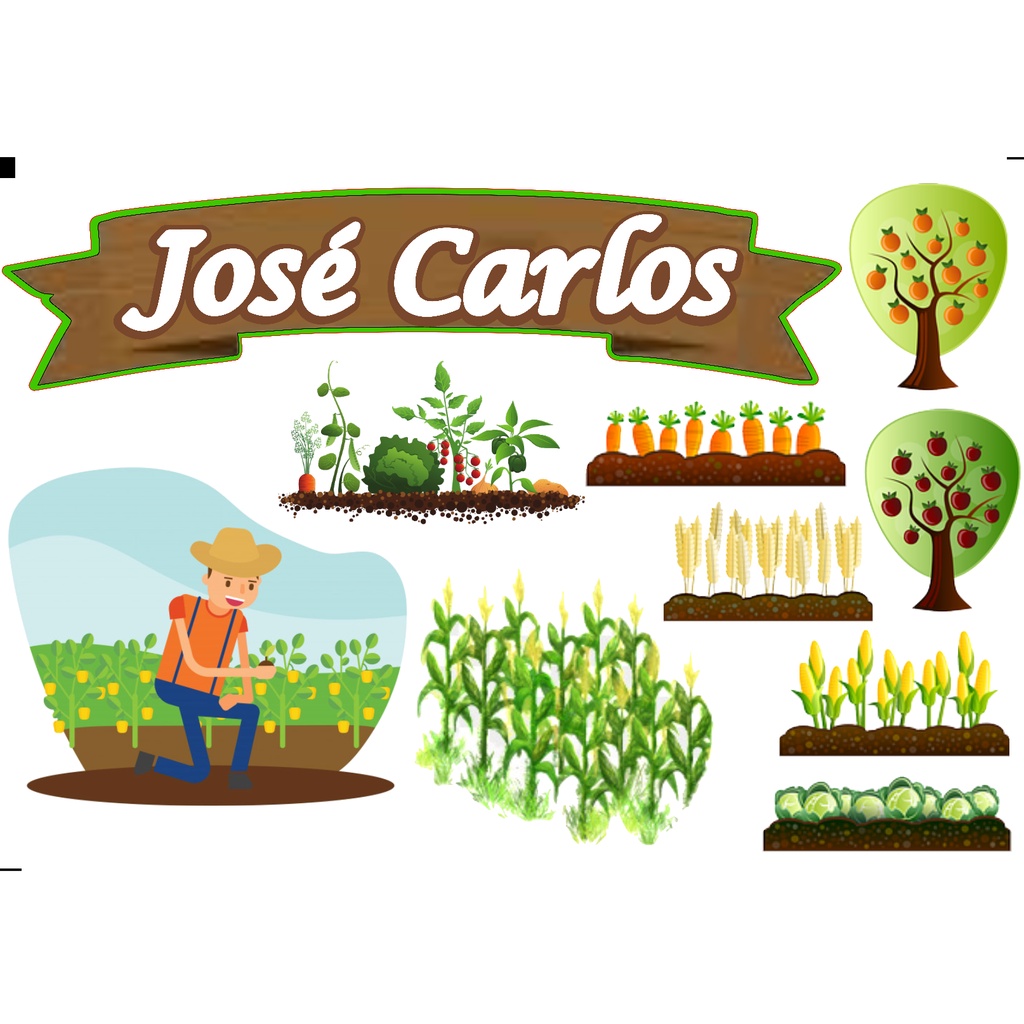 Topo de Bolo agricultor 5 | Shopee Brasil