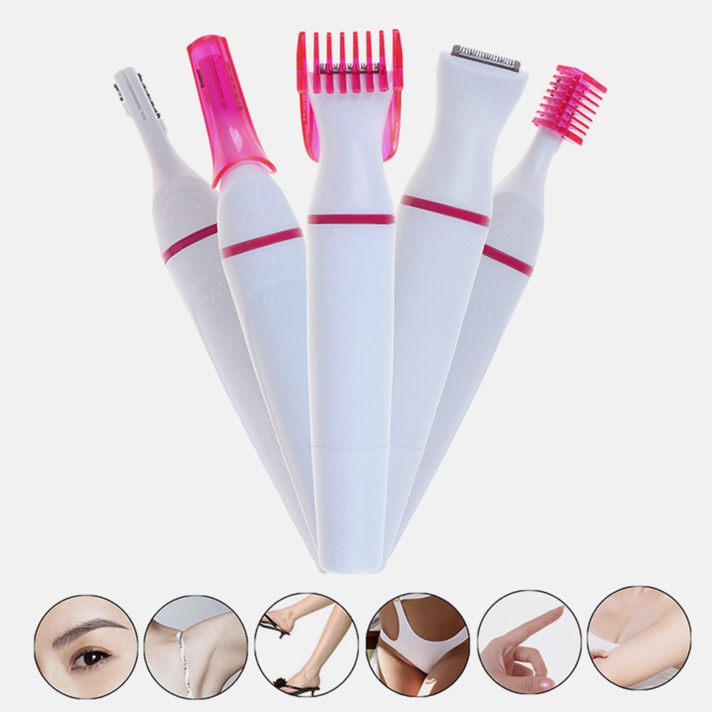 Mini Aparador de Pelos Feminino Elétrico 5 em 1 Rosto e Corpo | Shopee Brasil