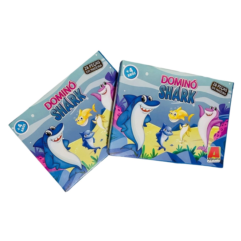Jogo Dominó Tubarões Shark Animais em Madeira Educacional | Shopee Brasil